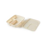China 3 Compartment Disposable Cornstarch Meal Tray Disposable Meal Trays 160g for sale