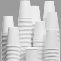 China Leakproof 16oz Single Layer Disposable Tea Cups White Paper Cups And Lid for sale