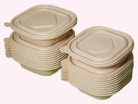 China Disposable Cornstarch Food Containers 350ML Lightweight  Microwave Safe for sale