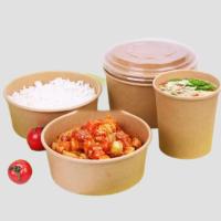 China 16oz Custom Printed Disposable Kraft Paper Soup Cup Soup Container With Paper Lid for sale