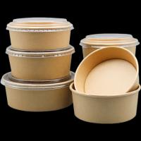 China Disposable Small Paper Soup Bowls Cup Craft Kraft Paper Soup Bowl 20oz Paper Bowl For Food PackagingInstant foods for sale