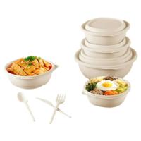 China Biodegradable Microwavable Disposable Corn Starch Bowl With Lid for sale