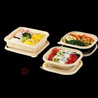 China Biodegradable Corn Starch Food Container Restaurant To Go Boxes 450ML for sale