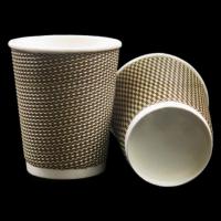 China Biodegradable Paper Cup And Lid For Reducing Environmental Impact Gwar corrugated Paper Cups for sale