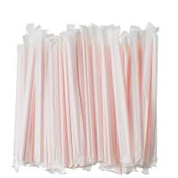 China Wholesale Red And White Striped Disposable PLA Straws For Hot And Cold Drink for sale
