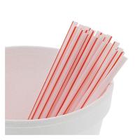China Wholesale Red And White Striped Disposable PLA Straws For Hot And Cold Drink for sale