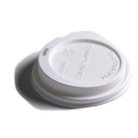 China PLA  Strawless Lid 90 Mouth Sides Eco-Friendly 100% Composable BPI Certificated White Black for sale
