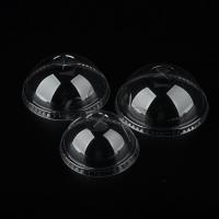 China Disposable PLA Transparent Dome Lid Half Open Milk Tea Cup Lid for sale
