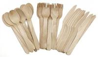 China Disposable Packing Mini Cutlery Set Wooden Wooden Fork / Knife And Paper Napkin Set for sale