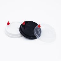 China Milk Tea Cup Cover Disposable Thickened Injection Lid PP Plastic Cup Lid With Red Heart for sale