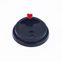 China Milk Tea Cup Cover Disposable Thickened Injection Lid PP Plastic Cup Lid With Red Heart for sale
