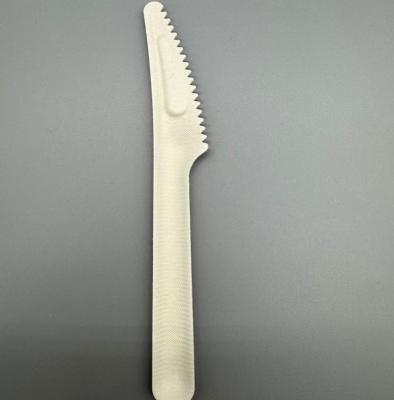 China Eco-Friendly Compostable Pulp Paper Disposable Steak Cutter Serrated Knife for sale