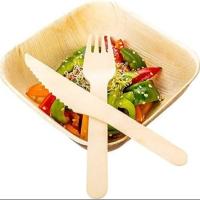 China Eco Friendly Restaurant Biodegradable Custom Logo Printed Disposable Cutlery Wood Knife Fork Spoon With Bag for sale