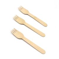 China 100% Natural Biodegradable Birch Wood Fork Disposable Wooden Utensil Natural Wood Biodegradable for sale