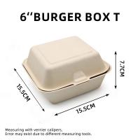 China Sugar Cane Bamboo Pulp Hamburger Box Camping Parties Lunches Food Packaging Plates Made Paper for sale