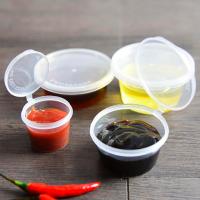 China Eco Friendly 1/2/3/4/5/6oz Sauce Container PLA Plastic Portion Cups With Lids For Foods for sale