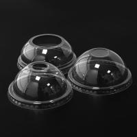 China Food Grade PLA Plastic Arched Dome Lid Disposable Clear Ice Cream Slushy Lids for sale