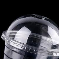 China Food Grade PLA Plastic Arched Dome Lid Disposable Clear Ice Cream Slushy Lids for sale