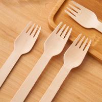 China Environmentally Friendly Wood Cutlery Disposable Wooden Fork  For Takeaway for sale