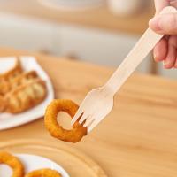 China Environmentally Friendly Wood Cutlery Disposable Wooden Fork  For Takeaway for sale