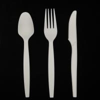 China 6inch 6.5inch 7inch CPLA Compostable Tableware 100% Biodegradable White Polylactic Acid Cutlery Fork Knife Spoon for sale