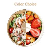 China Custom Printed Wholesale Disposable Food Packing Take Away Kraft Paper Salad Noodles Soup Bowls with Lids for sale