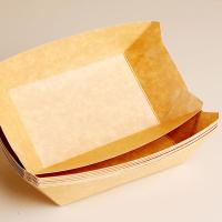 China Kraft Paper Boat Basket Food Trays Paperboard Tray Loaf Bread Packaging Brown Packing Box Paper Gift Folders for sale