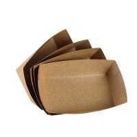 China Boat Shape Disposable Food Grade Paper Boxes Packaging Snack Fries Chicken Kraft Paper Boat Tray 4/6/10/13/23/32oz for sale