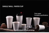 China 7oz/8oz/9oz/10oz/12oz/14oz/16oz Custom Disposable Coffee White Drink Paper Cup Single Wall Paper Coffee Cup for sale