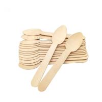 China Disposable Degradable Eco-Friendly Wooden Spoon For Take Out Food Custom Logo for sale