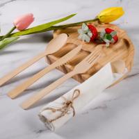 China Compostable Biodegradable Travel Reusable Wooden Cutlery Sets Bulk Spoon Knife Fork Birch Disposable Wooden Cutlery for sale