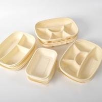 China Custom Disposable Cornstarch Lunch Box Restaurant Tableware Dinner Packaging Corn Starch Boxes Food Container for sale