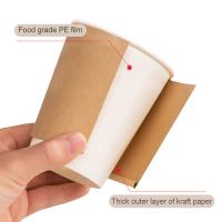 China Recyclable kraft paper cups with logo print double wall thick coffee cups with lid for sale