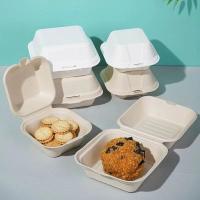 China Eco-friendly Pulp Burger Box Clamshell Tableware Set Bagasse Takeaway Box Biodegradable Food Packing Container for sale