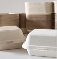 China Eco-friendly Pulp Burger Box Clamshell Tableware Set Bagasse Takeaway Box Biodegradable Food Packing Container for sale