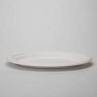 China PFAS Free Disposable Eco-friendly Sugarcane Bagasse Large Oval Pulp Plates for sale