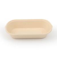 China Biodegradable Take Out Food Container Compost 850ml Bamboo Pulp Food Lunch Box With Lid for sale