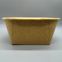 China Disposable Food Container Biodegradable Take Away Fast Food Kraft Paper Salad Bowl With Lids for sale