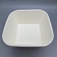 China Eco-friendly White Paper Meal Container Box Square 300ml 400ml 500ml 650ml 750ml 1000ml 1200ml for sale
