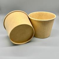 China Disposable Multi Size Soup Cup Kraft Paper Bowl Food Packing Containers with Lids for sale