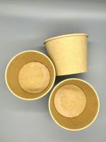 China Disposable Multi Size Soup Cup Kraft Paper Bowl Food Packing Containers with Lids for sale
