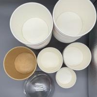 China Food Grade Custom Printed 3/5/8/16/18 oz Disposable Ice Cream Paper Cups With lid for sale