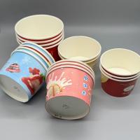 China Food Grade Custom Printed 3/5/8/16/18 oz Disposable Ice Cream Paper Cups With lid for sale