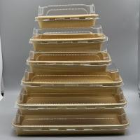 China Eco Paper Catering Take Away Food Tray Burger Fried Chicken Fries Sushi Packaging Supplies for sale