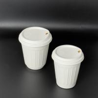 China Disposable Food Grade Takeout Drinkware Sugarcane Bagasse Pulp Cup With Lid For Drink Coffee for sale