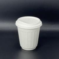 China Disposable Food Grade Takeout Drinkware Sugarcane Bagasse Pulp Cup With Lid For Drink Coffee for sale