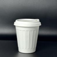 China Disposable Food Grade Takeout Drinkware Sugarcane Bagasse Pulp Cup With Lid For Drink Coffee for sale