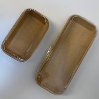 China Eco-Friendly Kraft Paper Sushi Tray With Plastic Lid Biodegradable Paper Plates For Sushi for sale