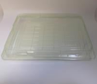 China PLA Biodegradable Packaging Container Customized Size Logo Disposable Plastic Serving Trays PLA Food Tray for sale