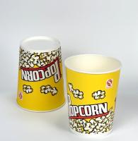 China Custom Printed Movie Theater Yellow Gourmet Cardboard Popcorn Buckets for sale
